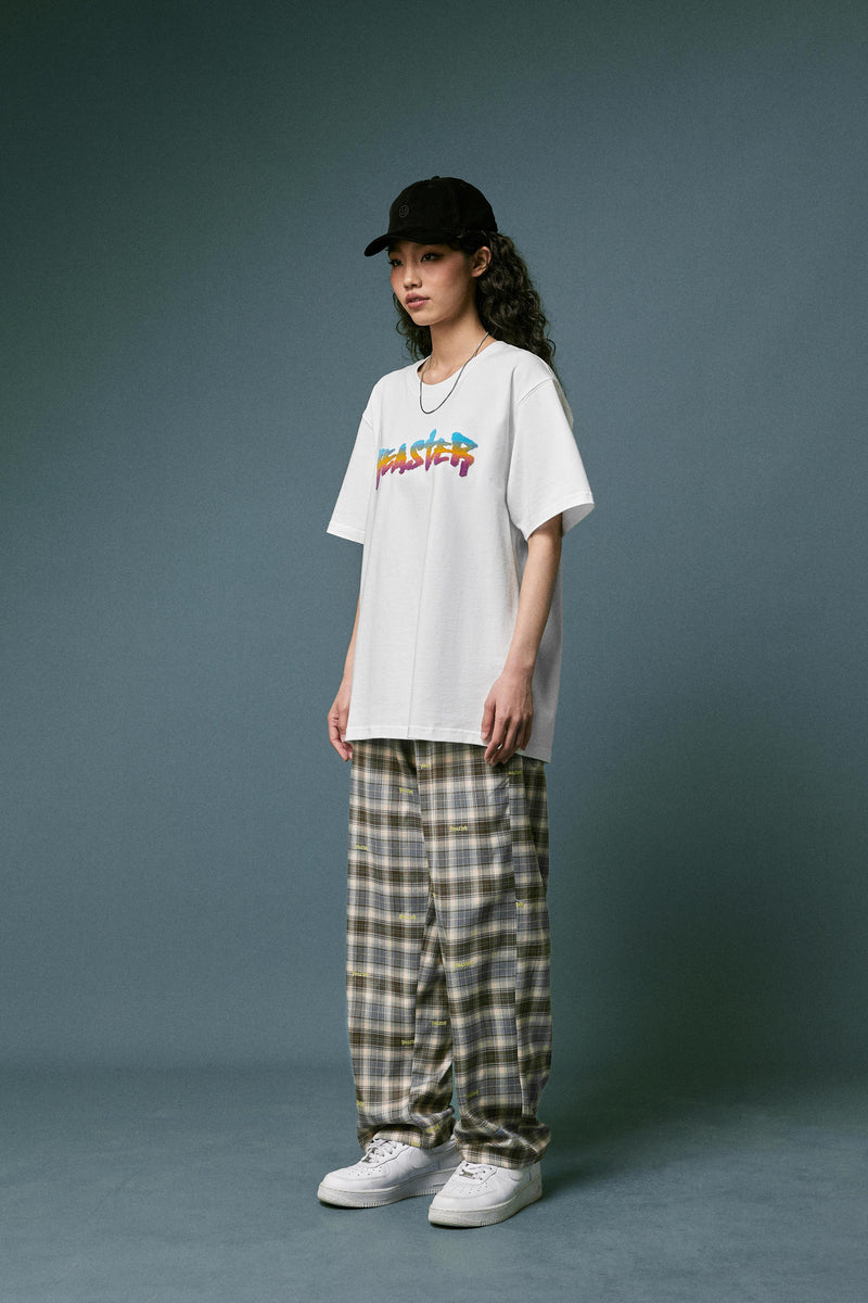 Embroidered Plaid Pants Vintage Straight Trousers – BEASTER