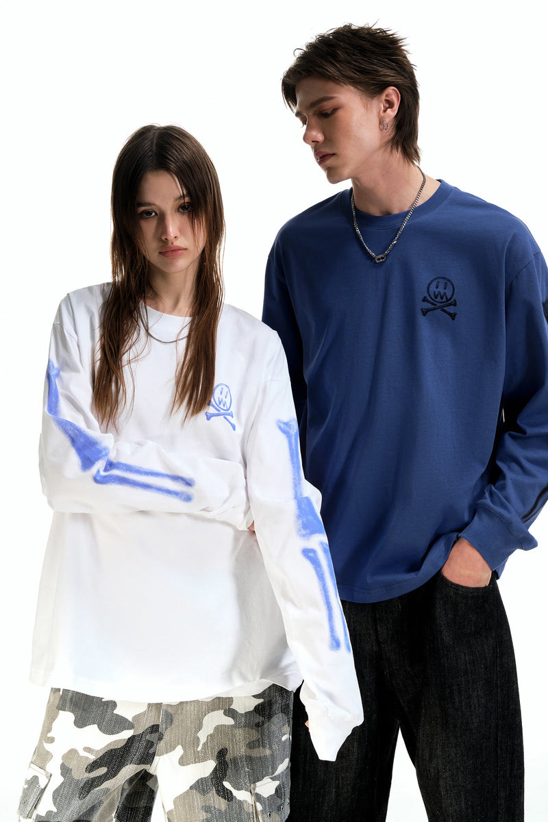 BEASTER Ghost Face Fun Print Casual Sweatshirt