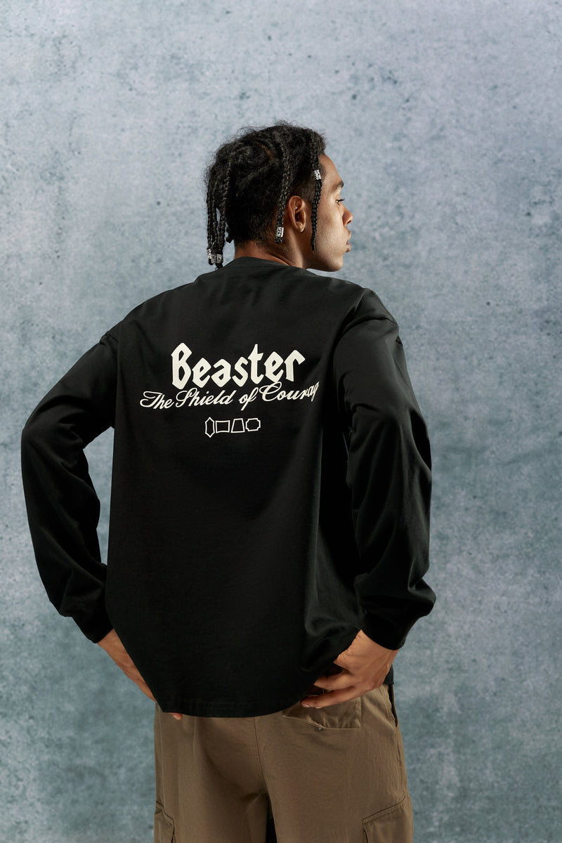 Printed Cotton Hoodie-Black – BEASTER